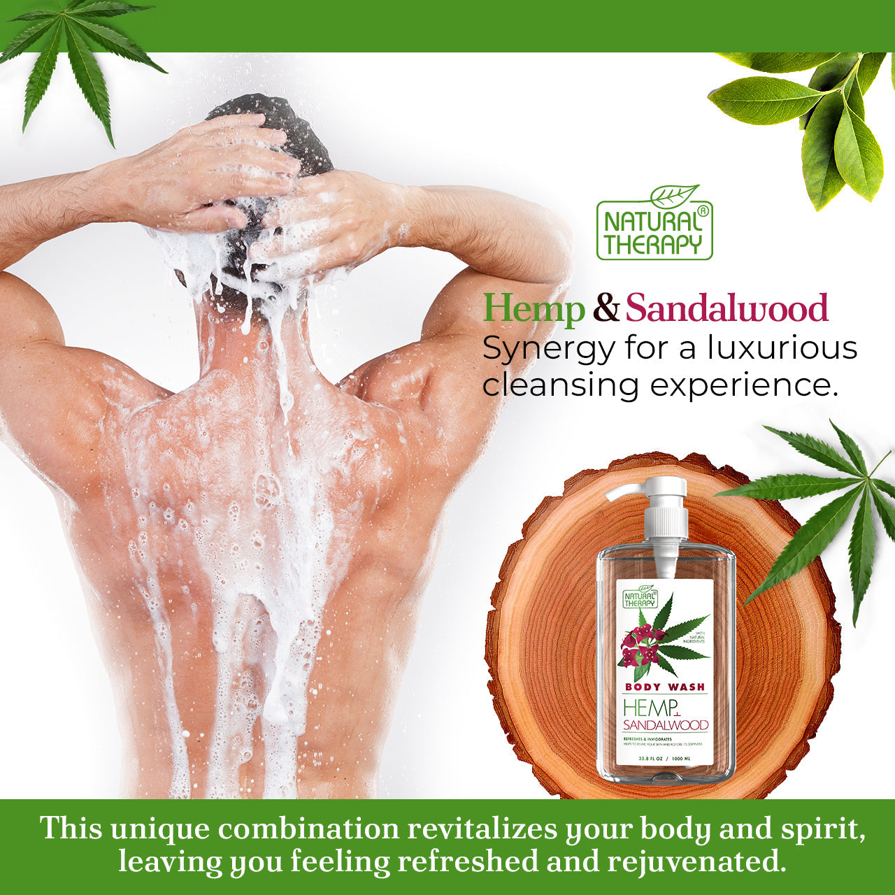 Natural Therapy Hemp & Sandalwood Body Wash – Cleansing & Moisturizing ...