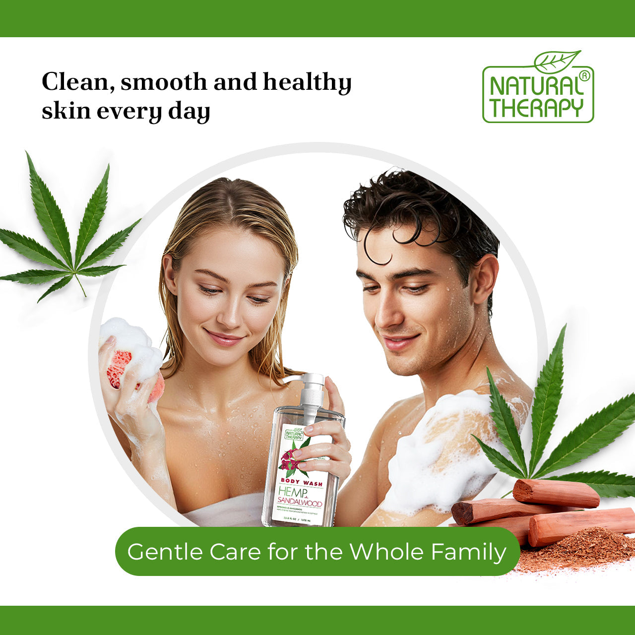 Natural Therapy Hemp & Sandalwood Body Wash – Cleansing & Moisturizing ...